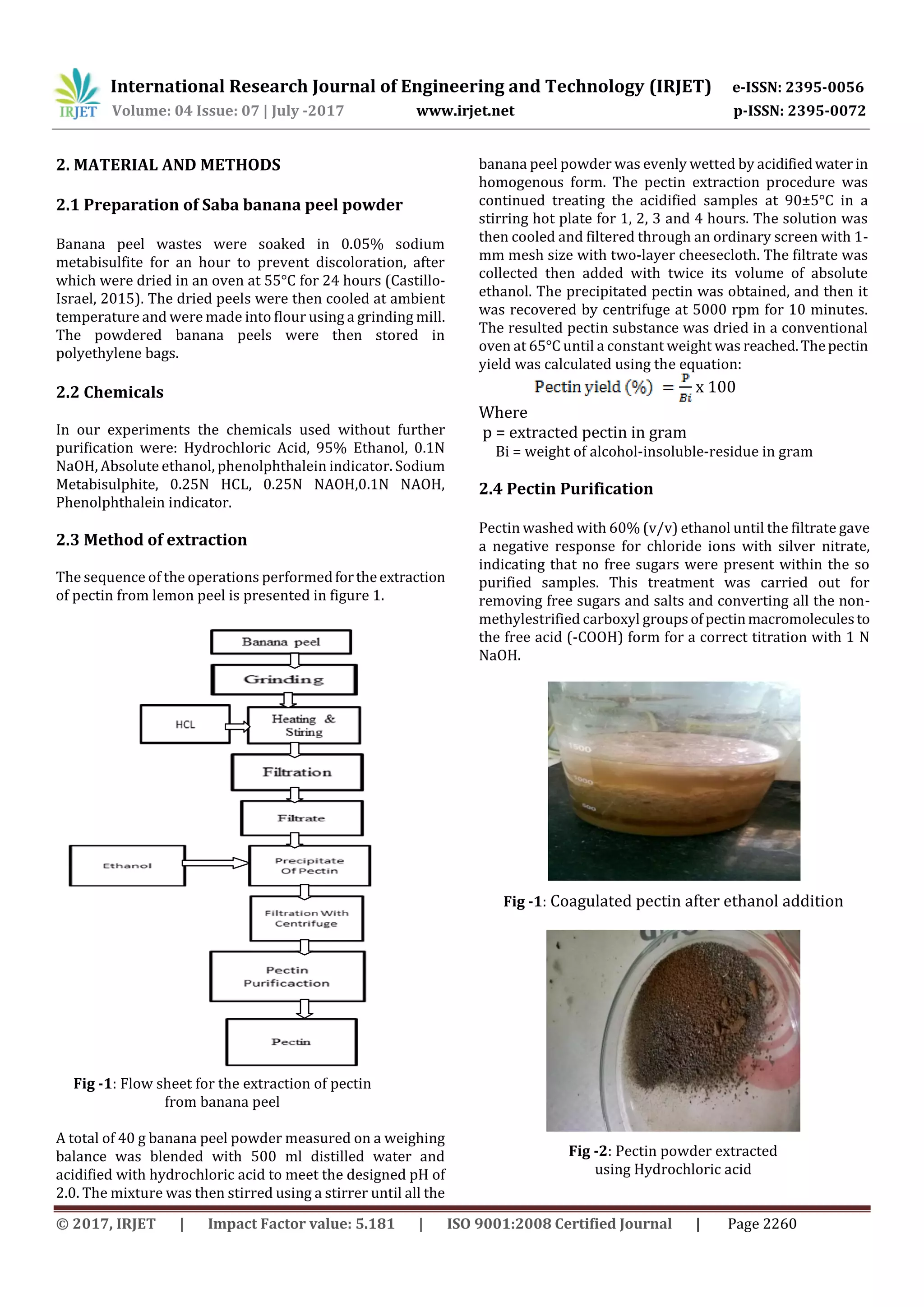 Extraction of Pectin from Unripe Banana Peel | PDF | Gardening | Home & Garden