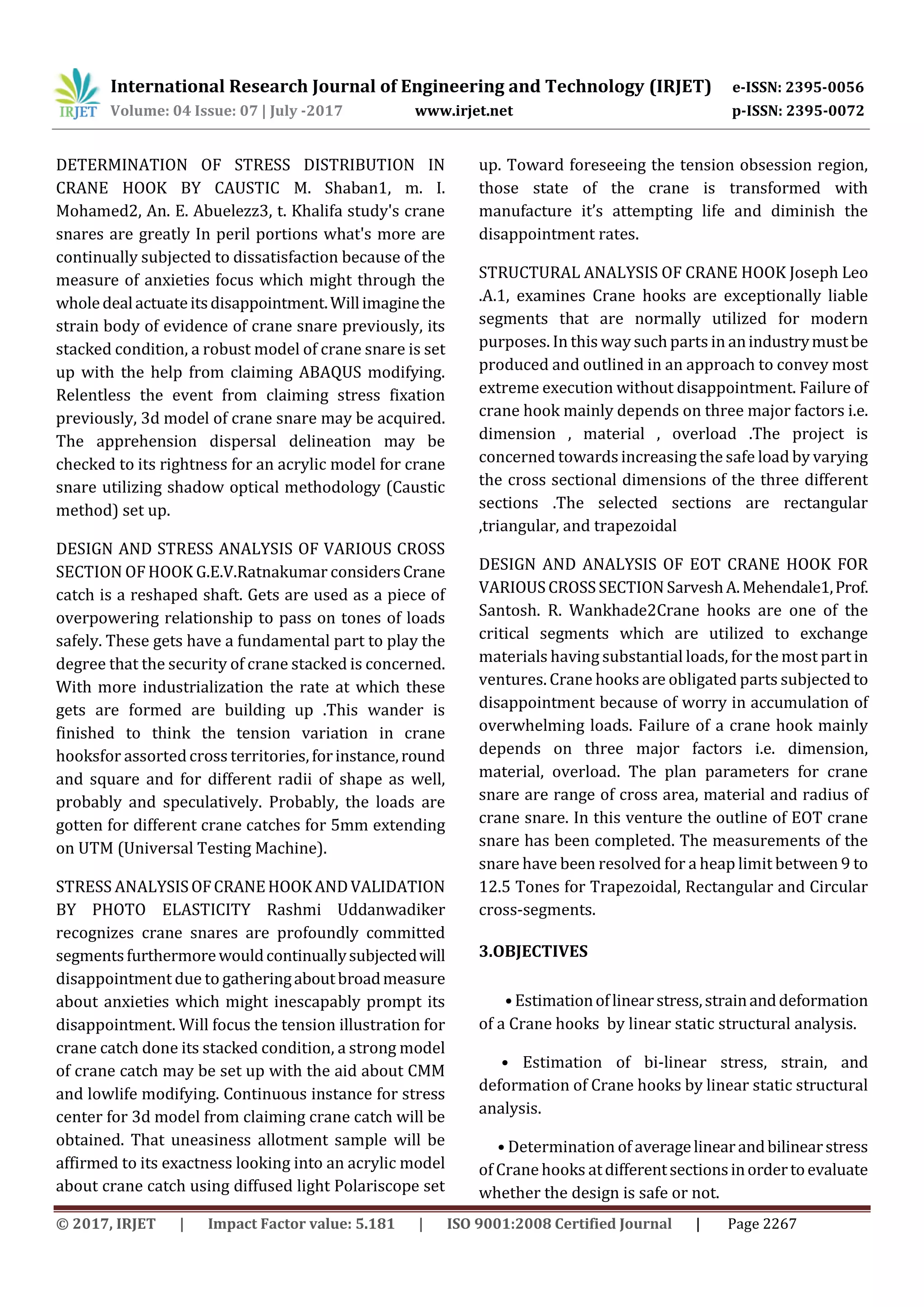 Static Structural Analysis of Crane Hook | PDF