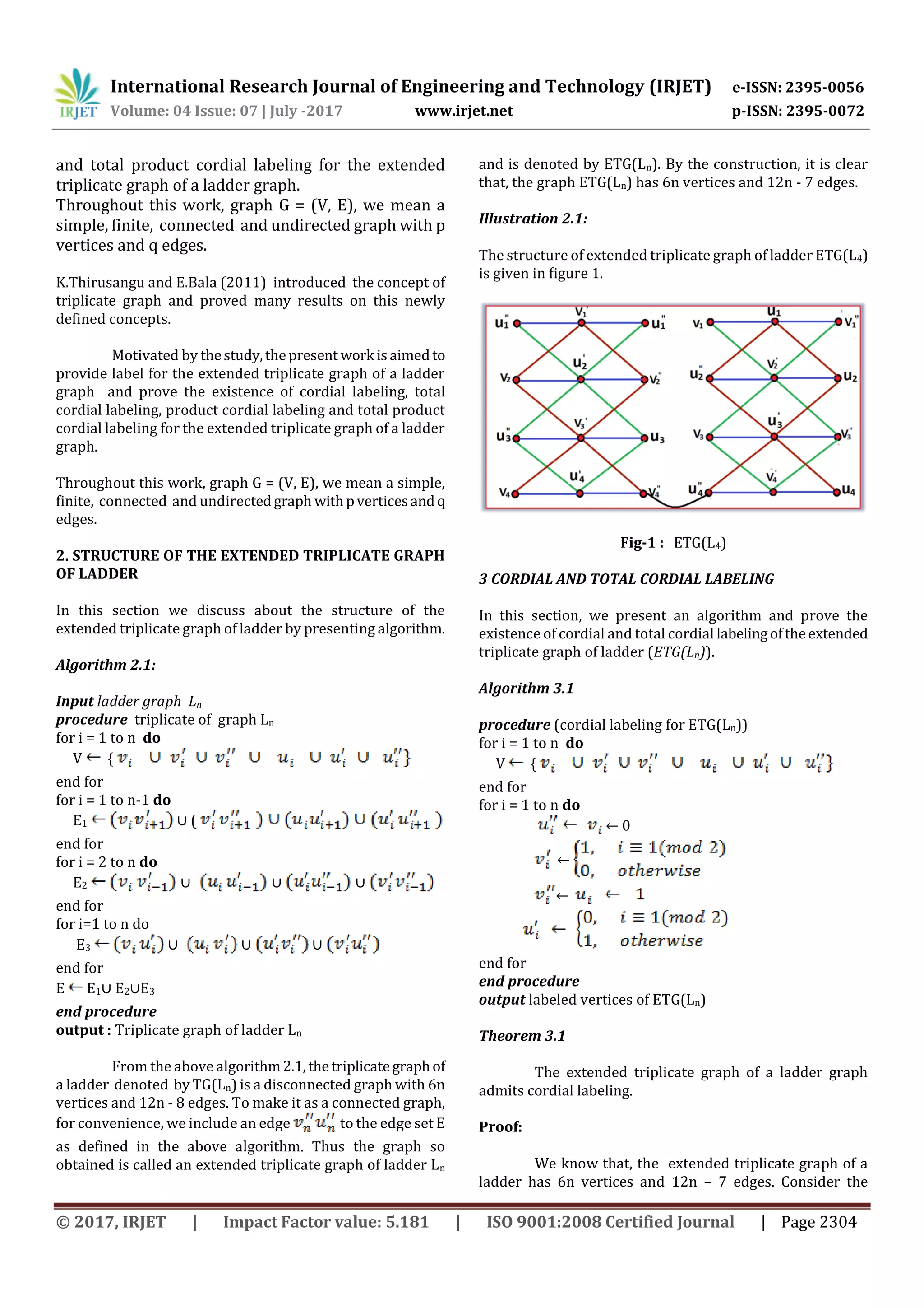 Cordial Labelings In The Context Of Triplication Pdf Science