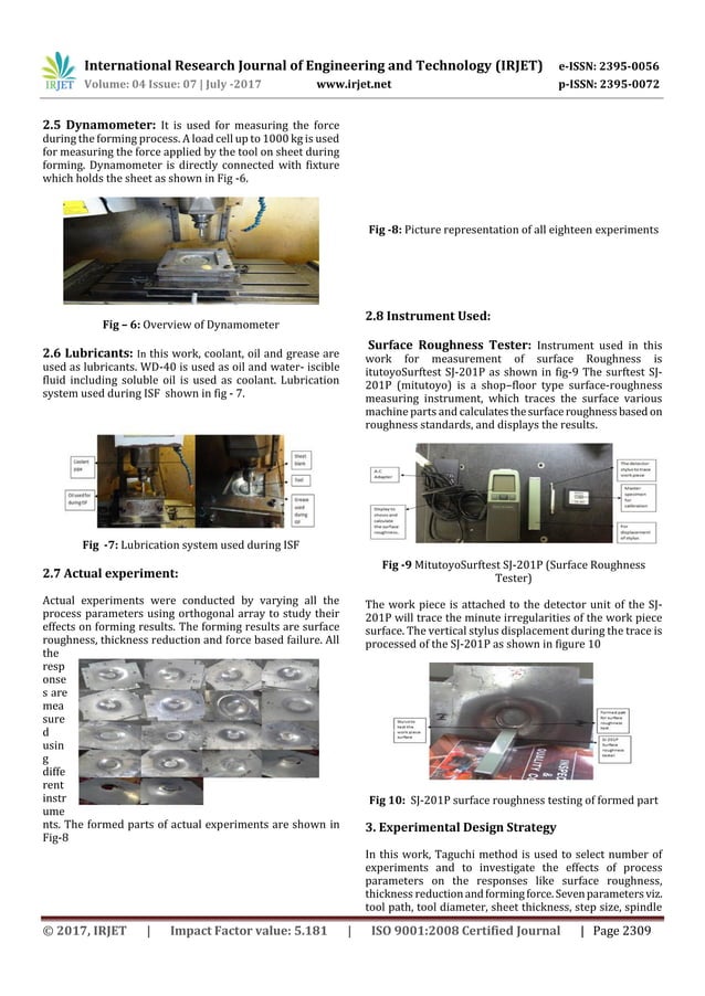 Computer Aided Manufacturing Factors Affecting Reduction of Surface Roughness and Thickness in ...
