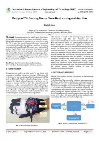 Design of Tilt Sensing Mouse Glove Device using Arduino Uno | PDF