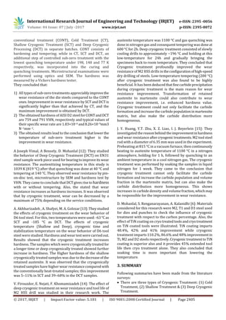 A Review on the Effect of Cryogenic Treatment on Metals | PDF