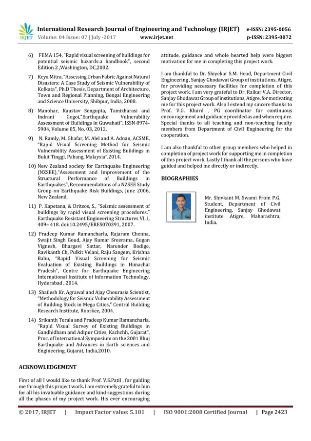 Rapid Visual Screening of Buildings for Potential Seismic Hazards: A ...