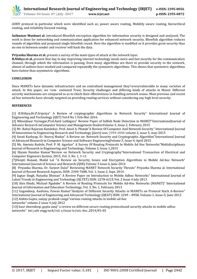 A Review On Various Security Attacks In Mobile Adhoc Network Pdf