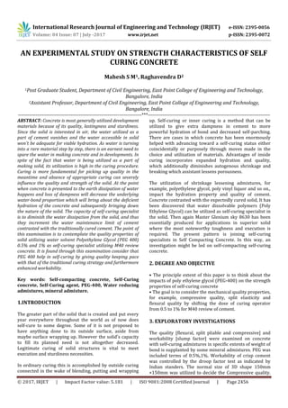 An Experimental Study on Strength Characteristics of Self Curing Concrete | PDF | Chemistry ...