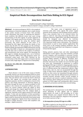 Empirical Mode Decomposition and Data Hiding in ECG Signal | PDF | Heart and Cardiovascular ...