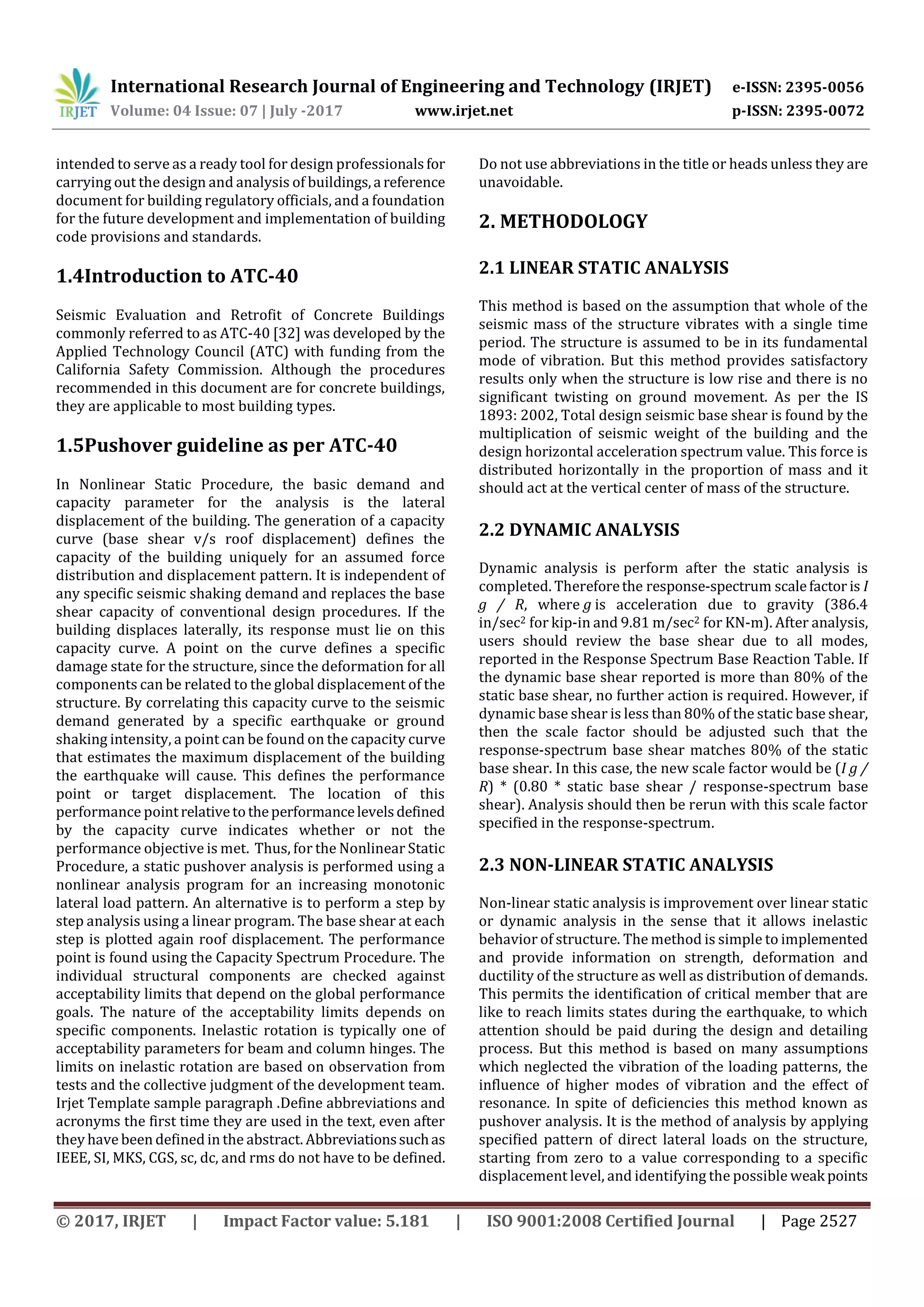 Non Linear Analysis of RCC Building with and Without Shear Wall | PDF