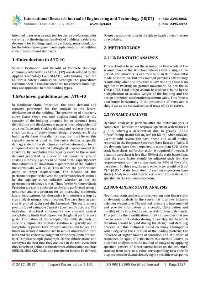 Non Linear Analysis Of Rcc Building With And Without Shear Wall Pdf Computer Software And