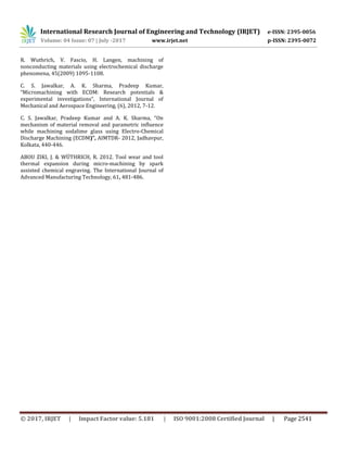 Machining of Borosilicate Glass with ECDM using Different Abrasives | PDF