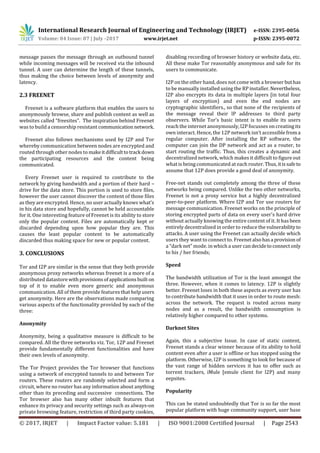 Comparison of Anonymous Communication Networks-Tor, I2P, Freenet | PDF