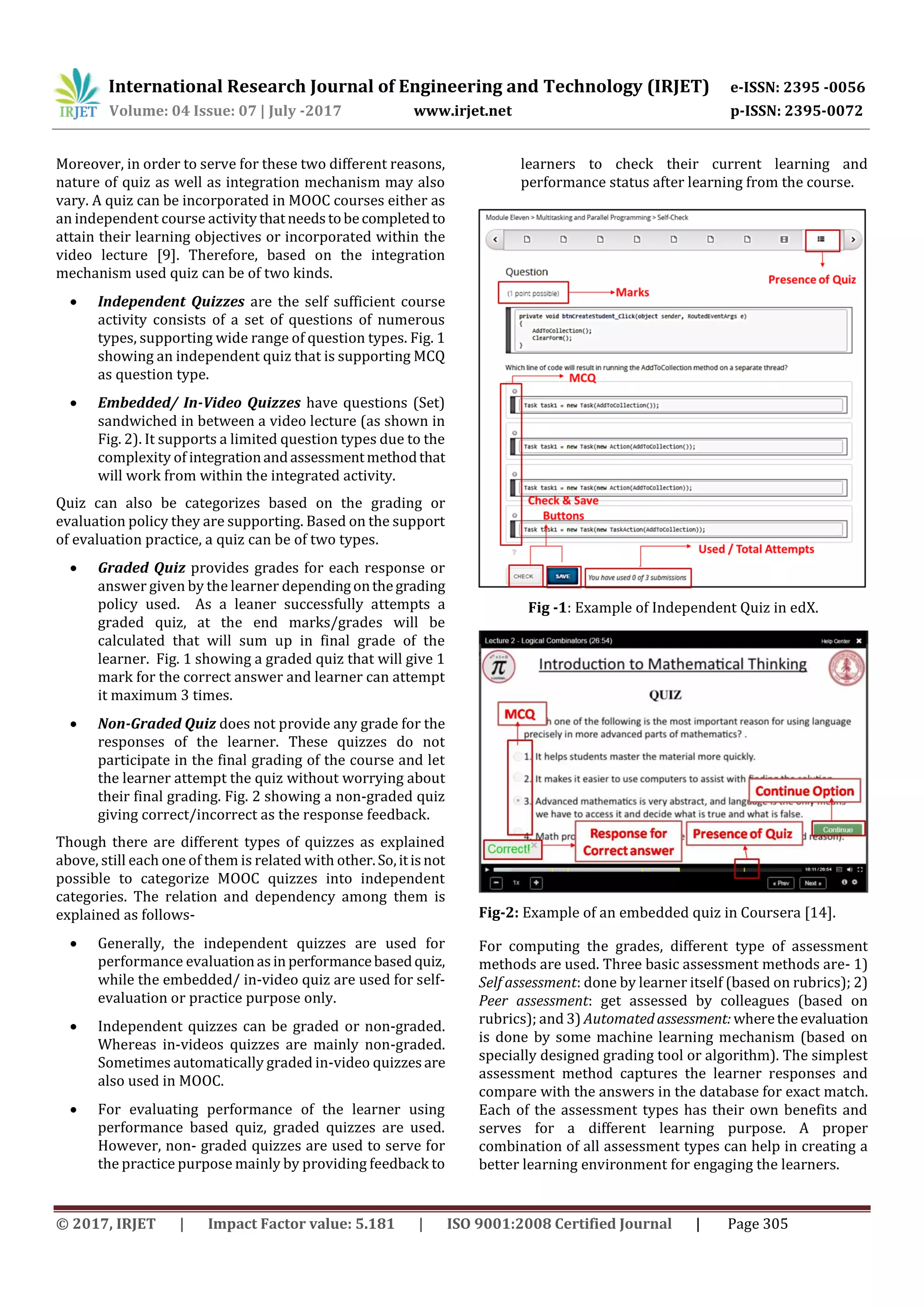 Quiz in MOOC: An Overview | PDF
