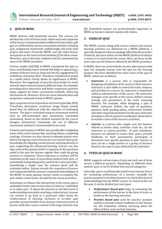 Quiz in MOOC: An Overview | PDF