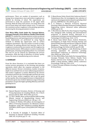 A Review on Dressing and Grinding Operation | PDF | Automotive