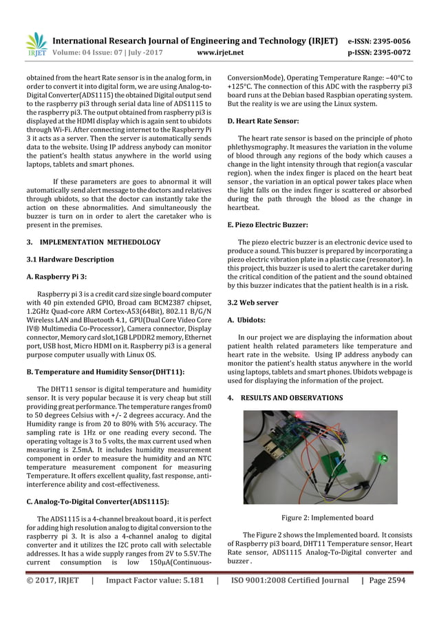 Iot Based Patient Health Monitoring System Using Raspberry Pi 3 Pdf 8488