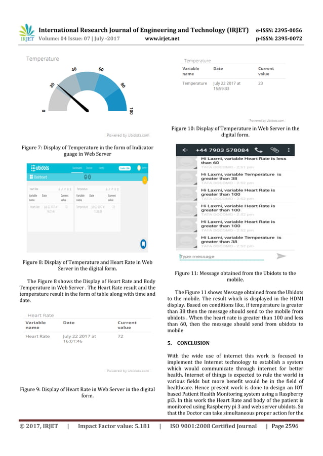 IOT based Patient Health Monitoring System using Raspberry pi 3 | PDF