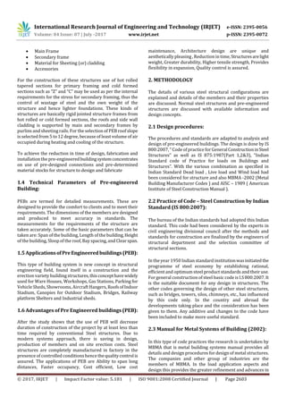 Comparative Study of Codal Provisions for Pre-Engineered Buildings | PDF