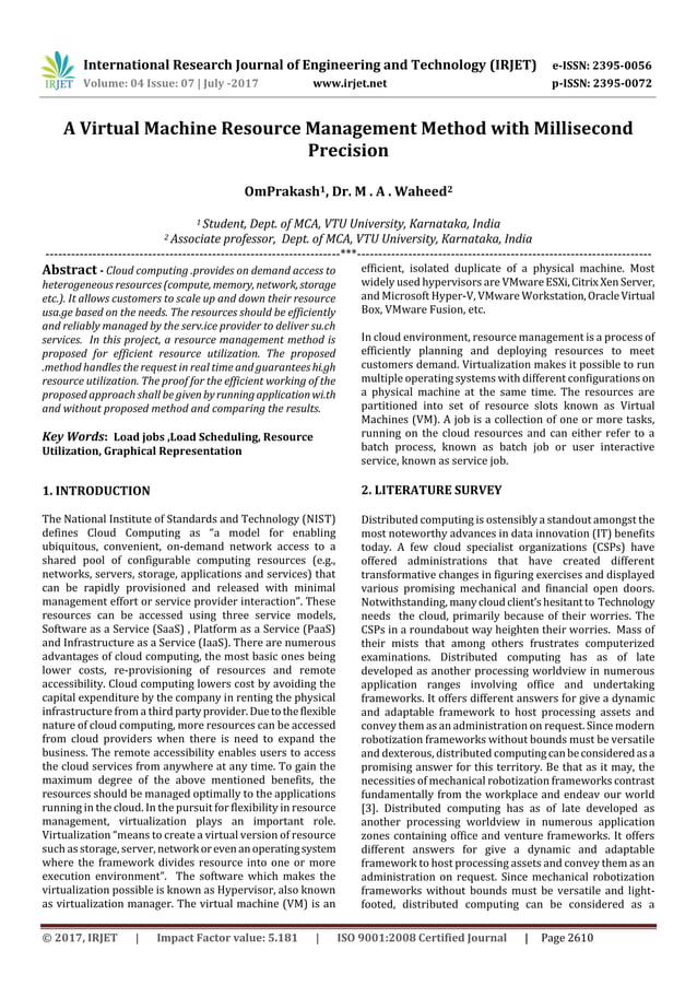 A Virtual Machine Resource Management Method with Millisecond Precision ...