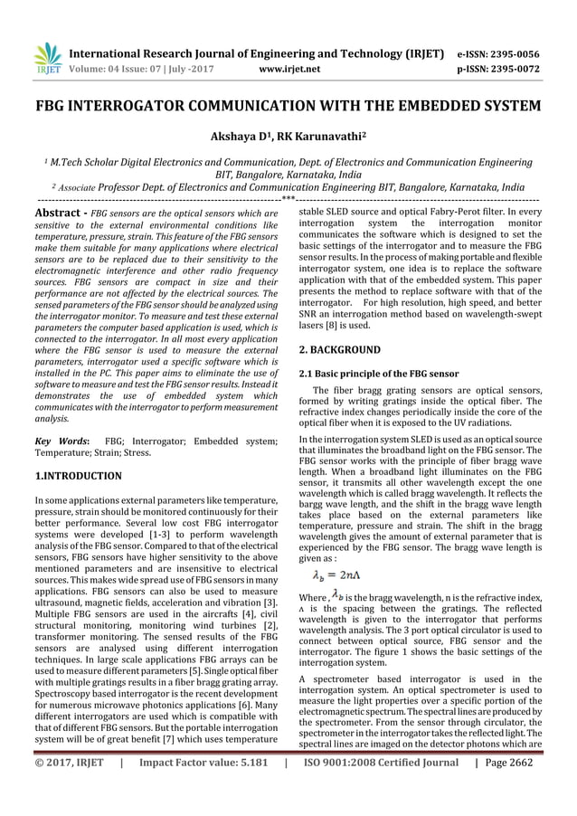 FBG Interrogator Communication with the Embedded System | PDF