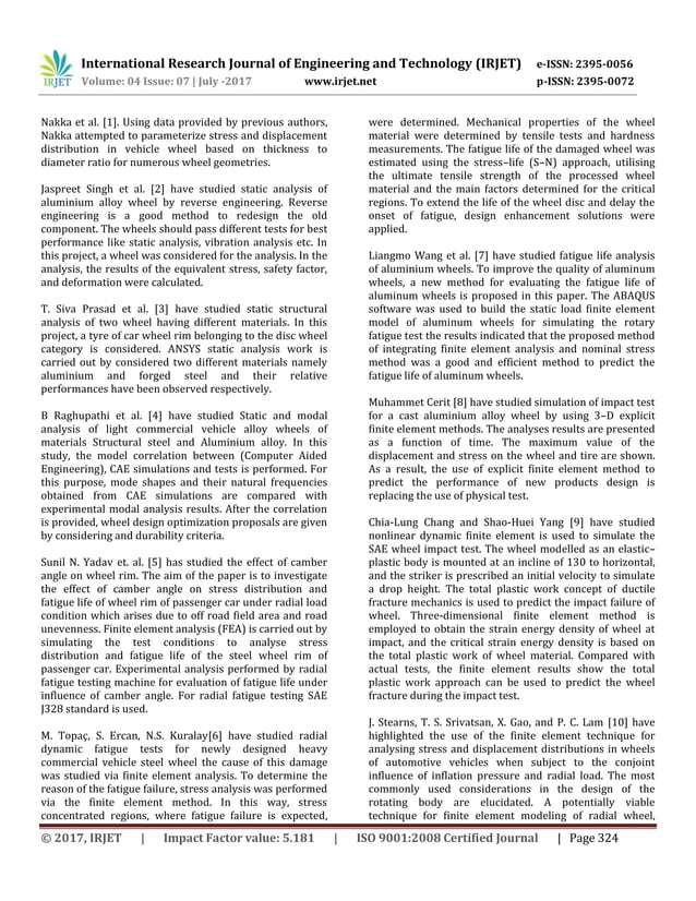 Structural Simulation Of Car Rim Using Finite Element Method Pdf