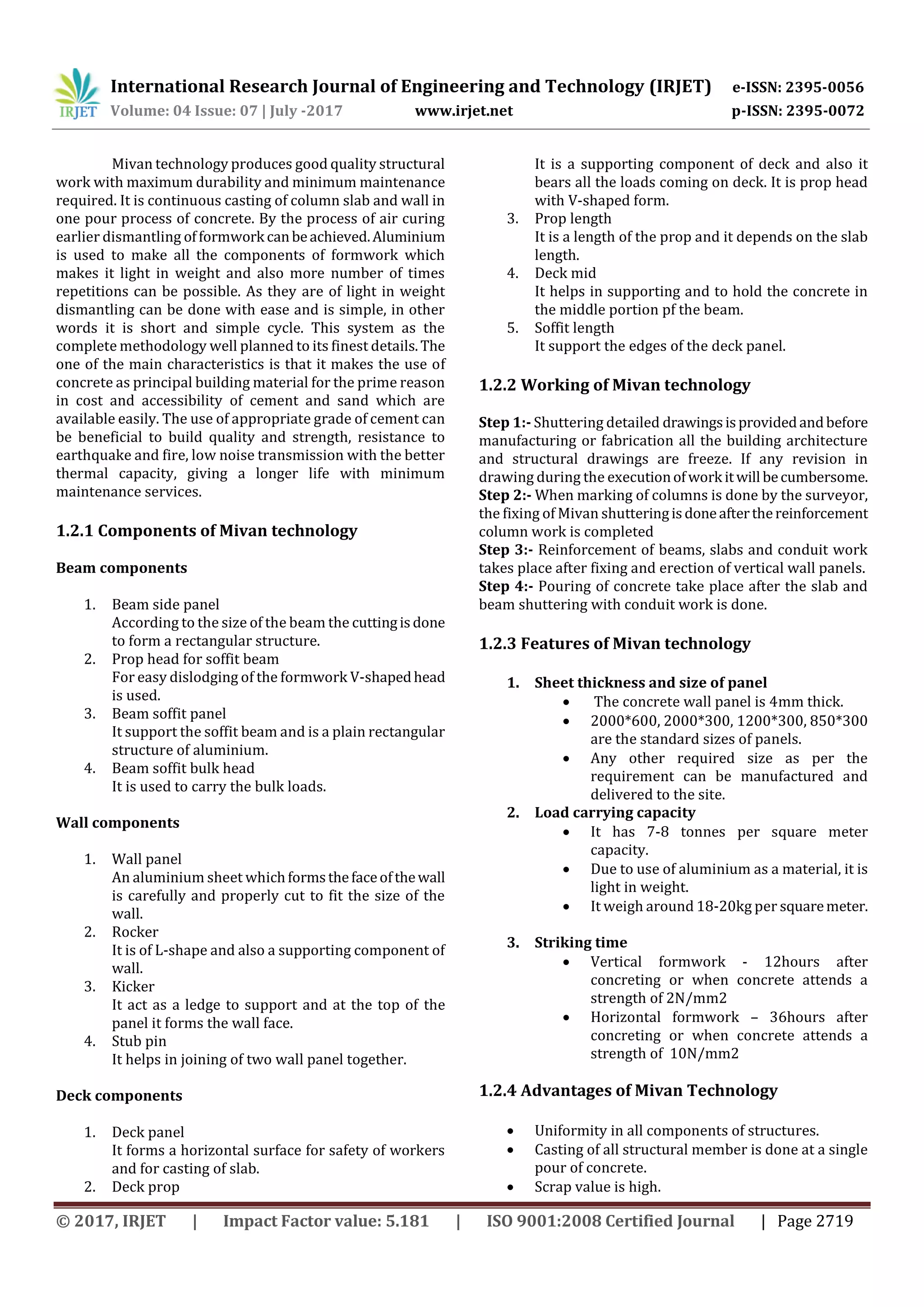 Planning and Scheduling of Shuttering System for Multi-Storeyed ...