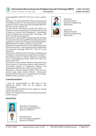 Cost Analysis of Road Construction Project by Earned Value Analysis using Primavera P6 | PDF