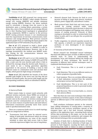 Real-Time, Fault Tolerance and Energy-Efficiency (REFER) Enhancement in Wireless Sensor Actuator ...