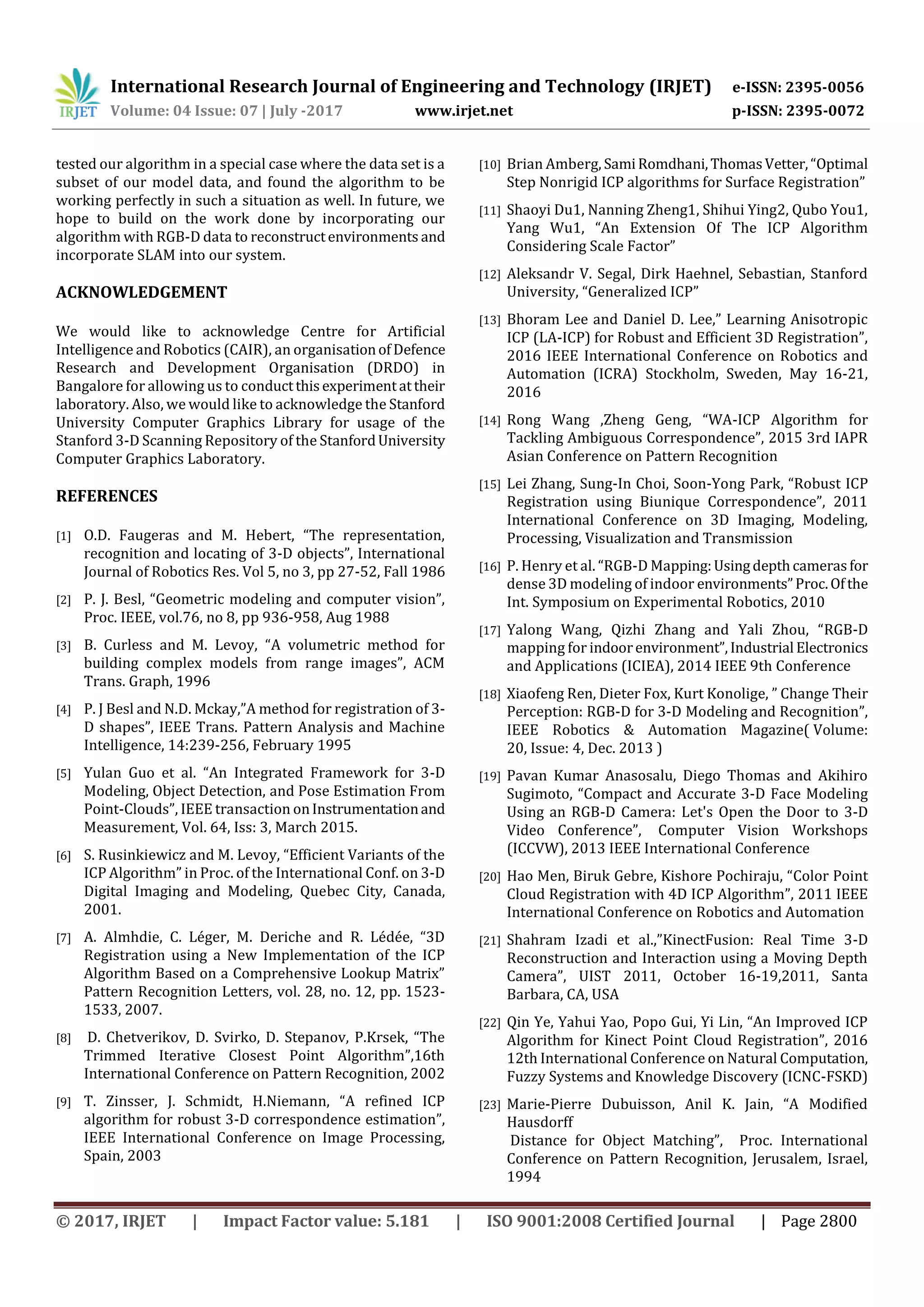Performance Analysis of Iterative Closest Point (ICP) Algorithm using Modified Hausdorff ...