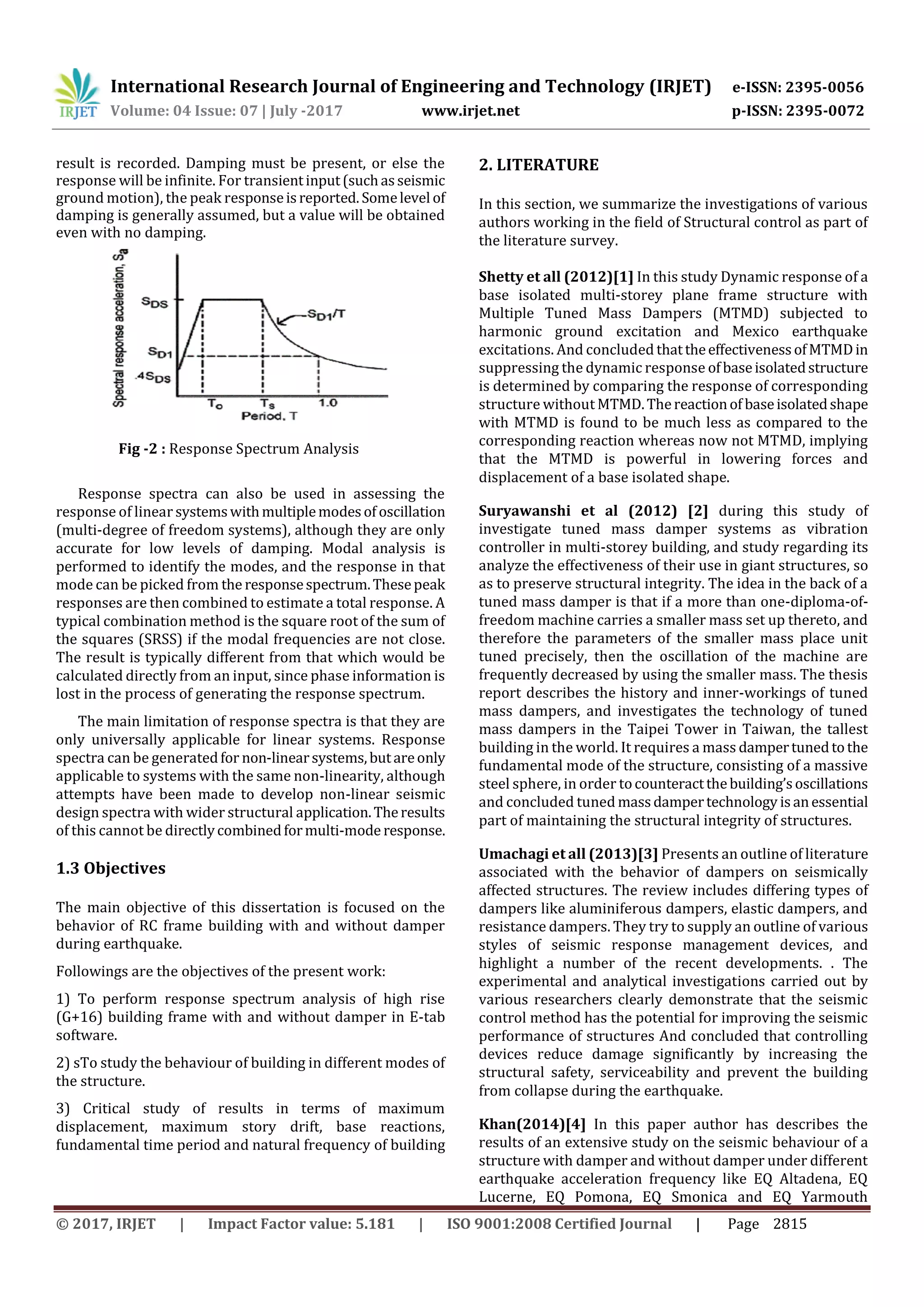 Vibration Analysis of Structure using Tune Mass Damper | PDF