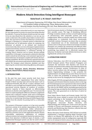 Modern Attack Detection using Intelligent Honeypot | PDF