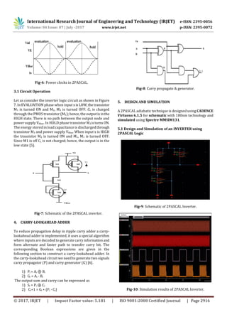 Design and Implementation of Low Power 16-bit Carry-lookahead Adder using Adiabatic Logic | PDF