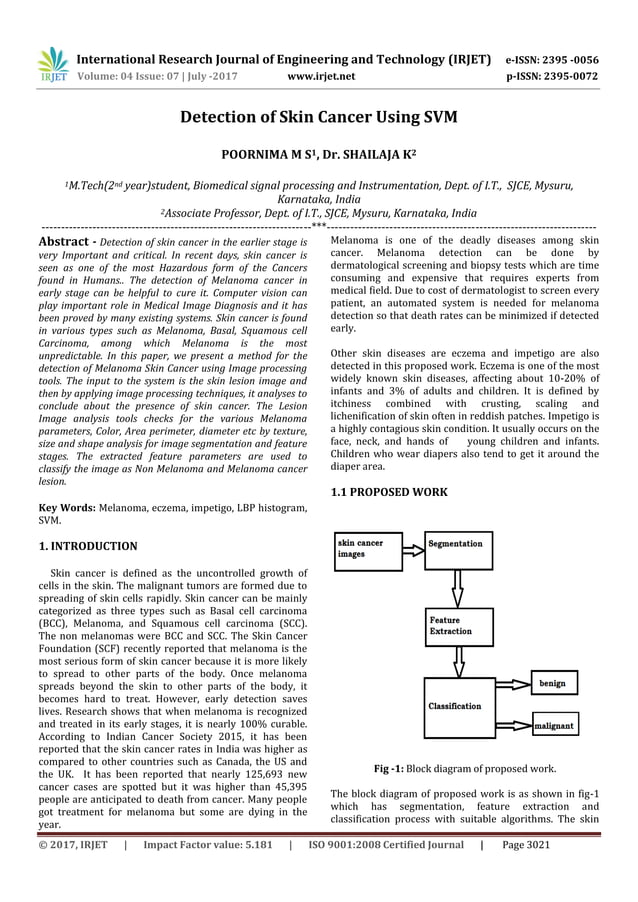 Detection of Skin Cancer using SVM | PDF