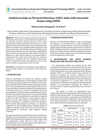 Analytical Study on Flexural Behaviour of RCC Slabs with Concealed Beams using ANSYS | PDF