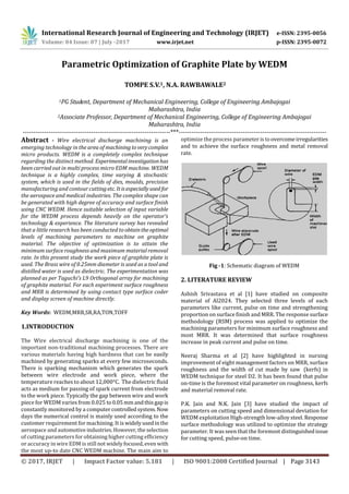 Parametric Optimization of Graphite Plate by WEDM | PDF