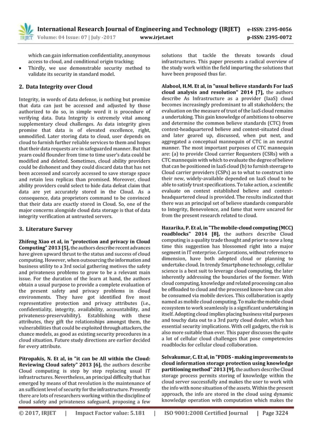 Enhanced Integrity Preserving Homomorphic Scheme for Cloud Storage | PDF | Cloud Computing ...
