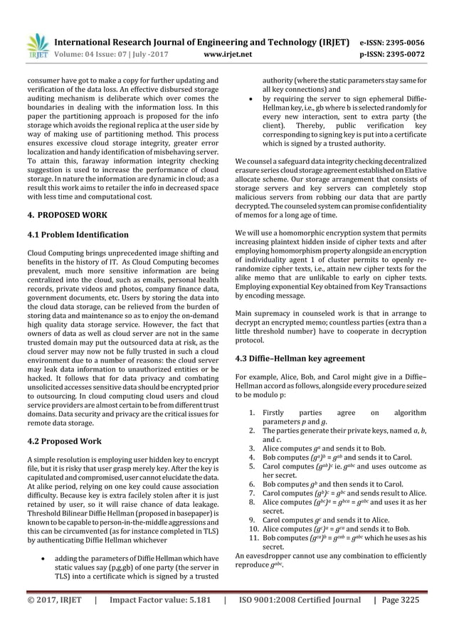 Enhanced Integrity Preserving Homomorphic Scheme for Cloud Storage | PDF | Cloud Computing ...