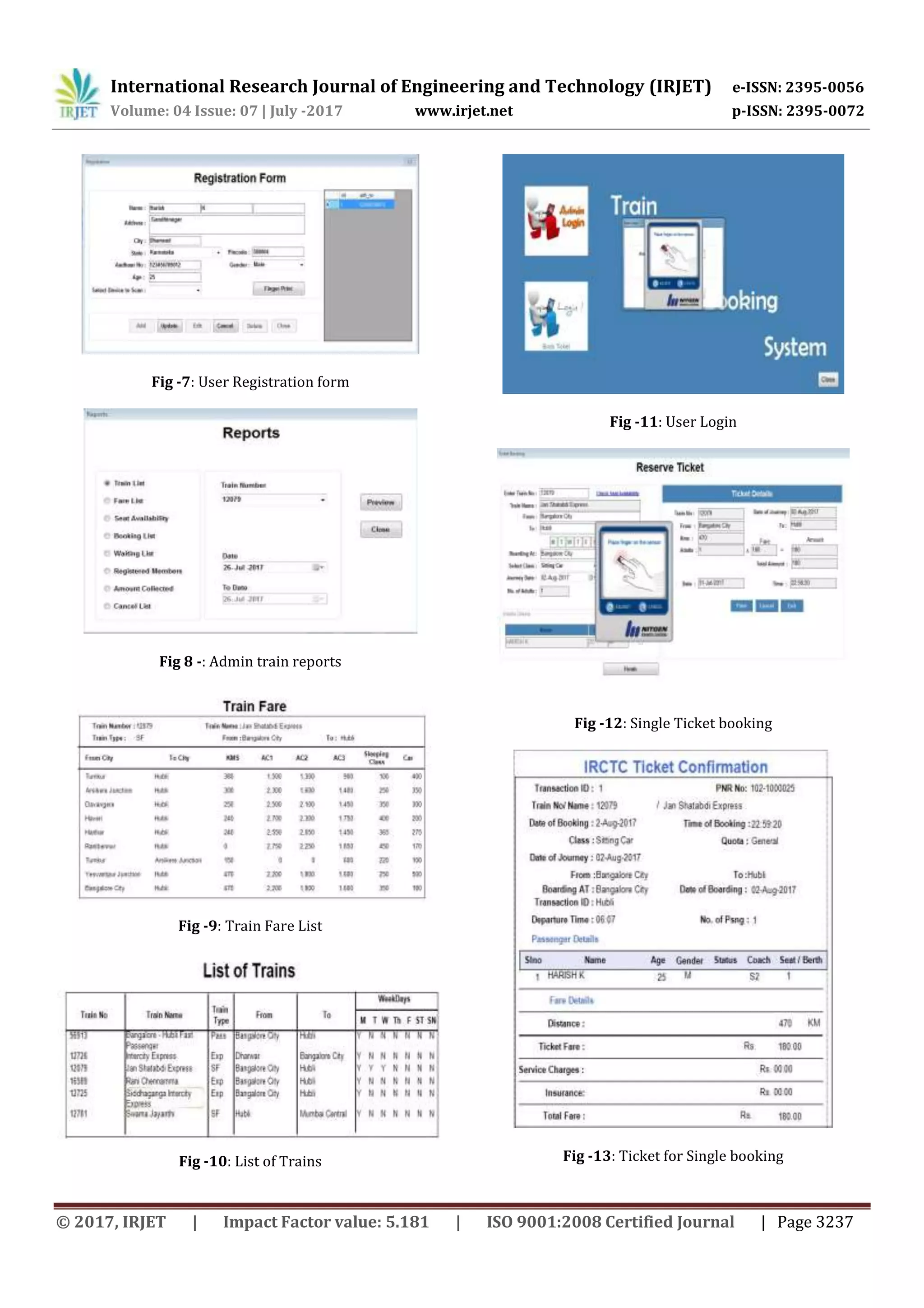 Biometric Based Automatic Ticket Vending Machine for Indian Railways | PDF
