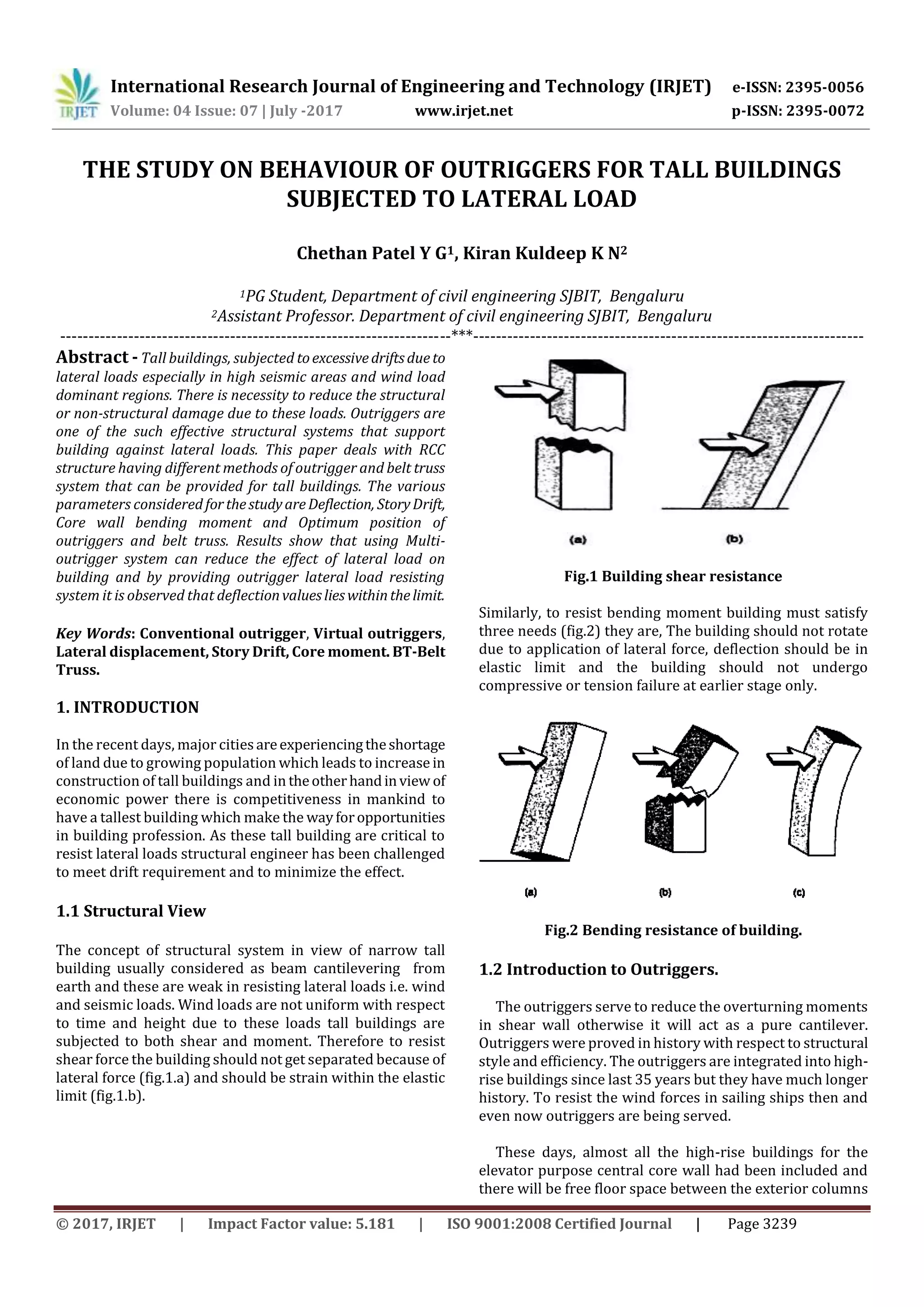 The Study on Behaviour of Outriggers for Tall Buildings Subjected to Lateral Load | PDF | Civil ...
