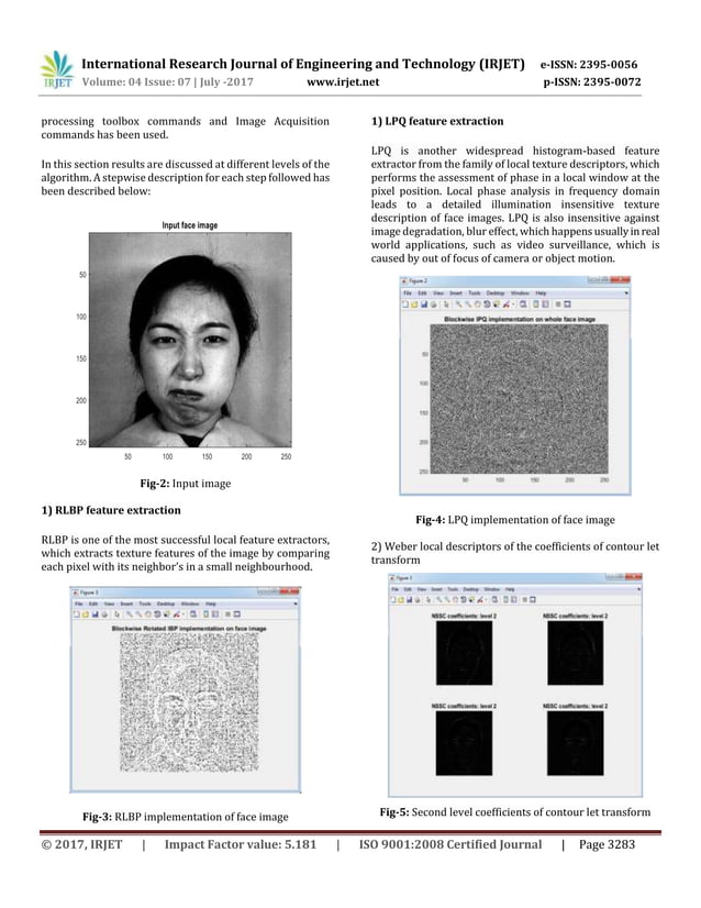 Rotation Invariant Face Recognition using RLBP, LPQ and CONTOURLET Transform | PDF
