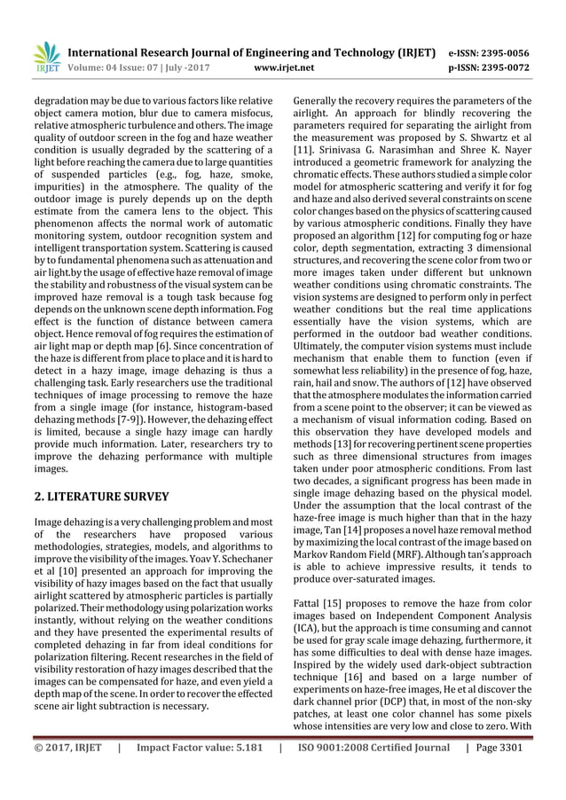 Visibility Enhancement Of Hazy Images Using Depth Estimation Concept Pdf