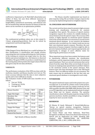Efficient Speech Emotion Recognition using SVM and Decision Trees | PDF