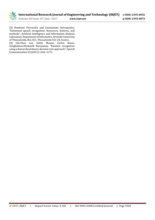 Efficient Speech Emotion Recognition using SVM and Decision Trees | PDF