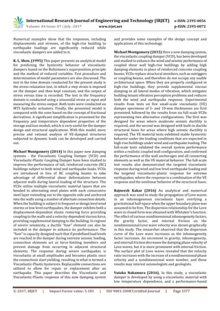 Review on Viscoelastic Materials used in Viscoelastic Dampers | PDF | Physics | Science