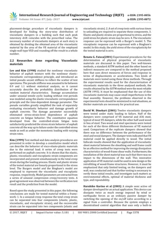 Review on Viscoelastic Materials used in Viscoelastic Dampers | PDF | Physics | Science