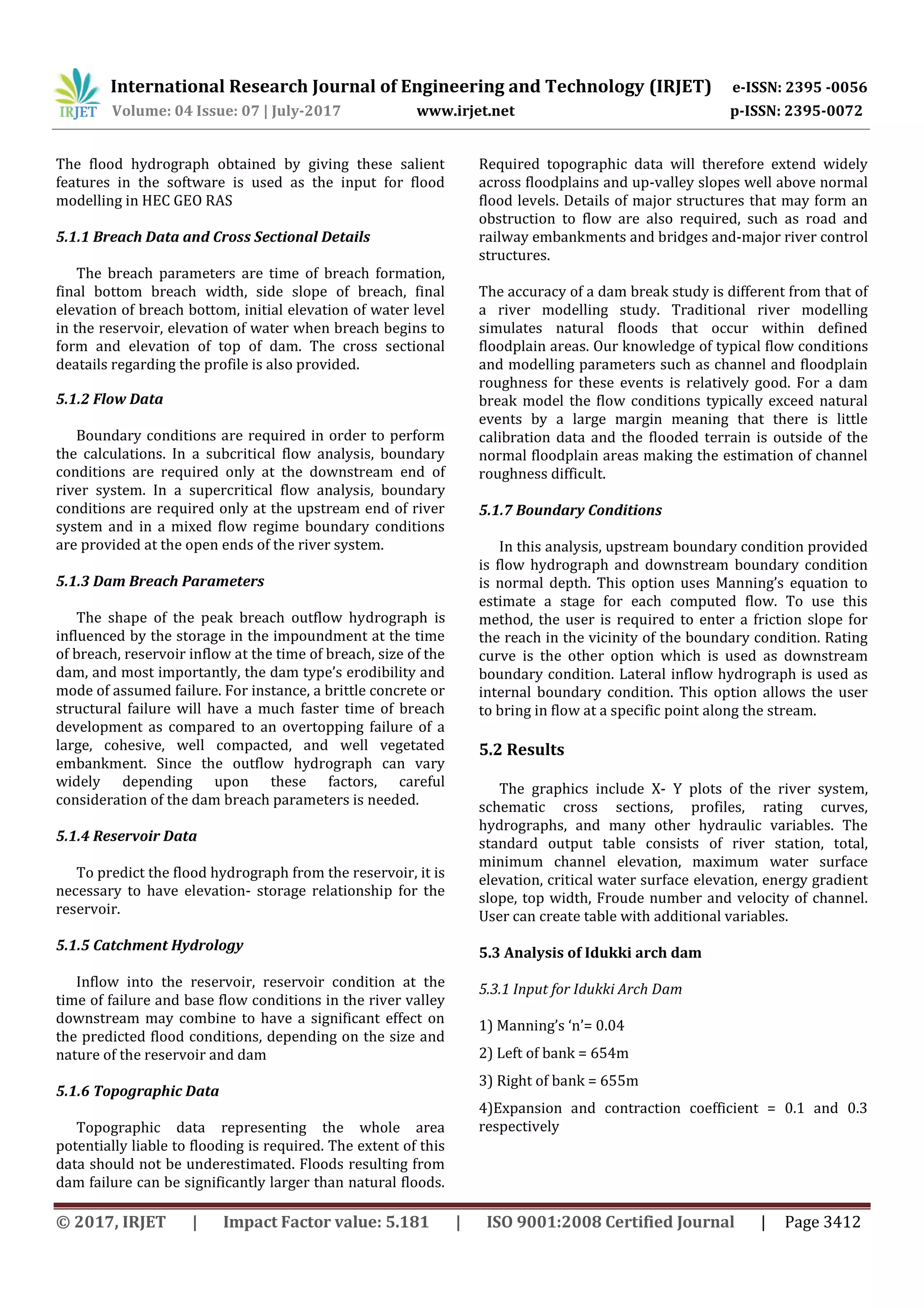 Dam Break Analysis of Idukki Dam using HEC RAS | PDF