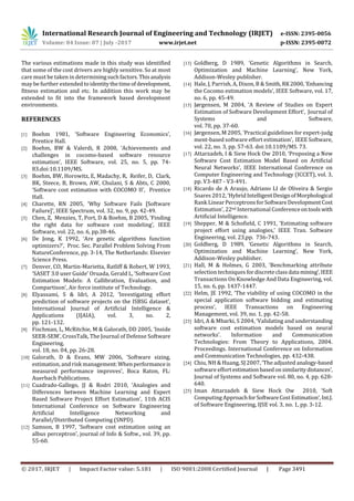 Enhancing the Software Effort Prediction Accuracy using Reduced Number of Cost Estimation ...