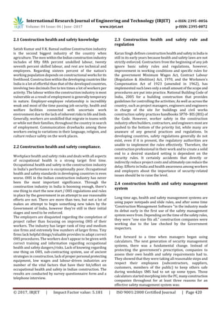 Case Study on Health and Safety Knowledge and Compliance on Construction Site | PDF