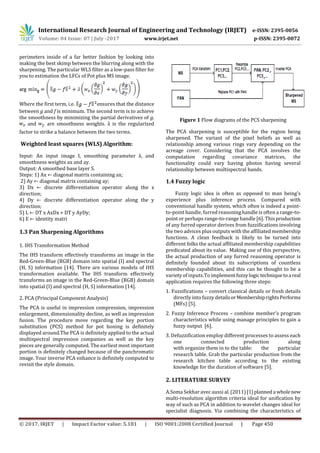 Performance of Weighted Least Square Filter Based Pan Sharpening using Fuzzy Logic | PDF