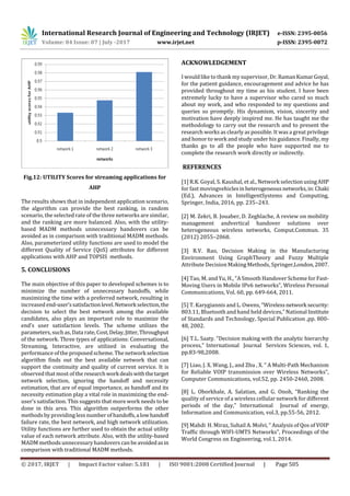 The Utility based AHP& TOPSIS Methods for Smooth Handover in Wireless Networks | PDF