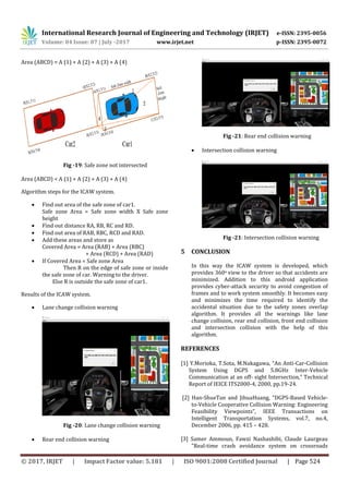 Advanced Driver Assistance System using Vehicle to Vehicle ...