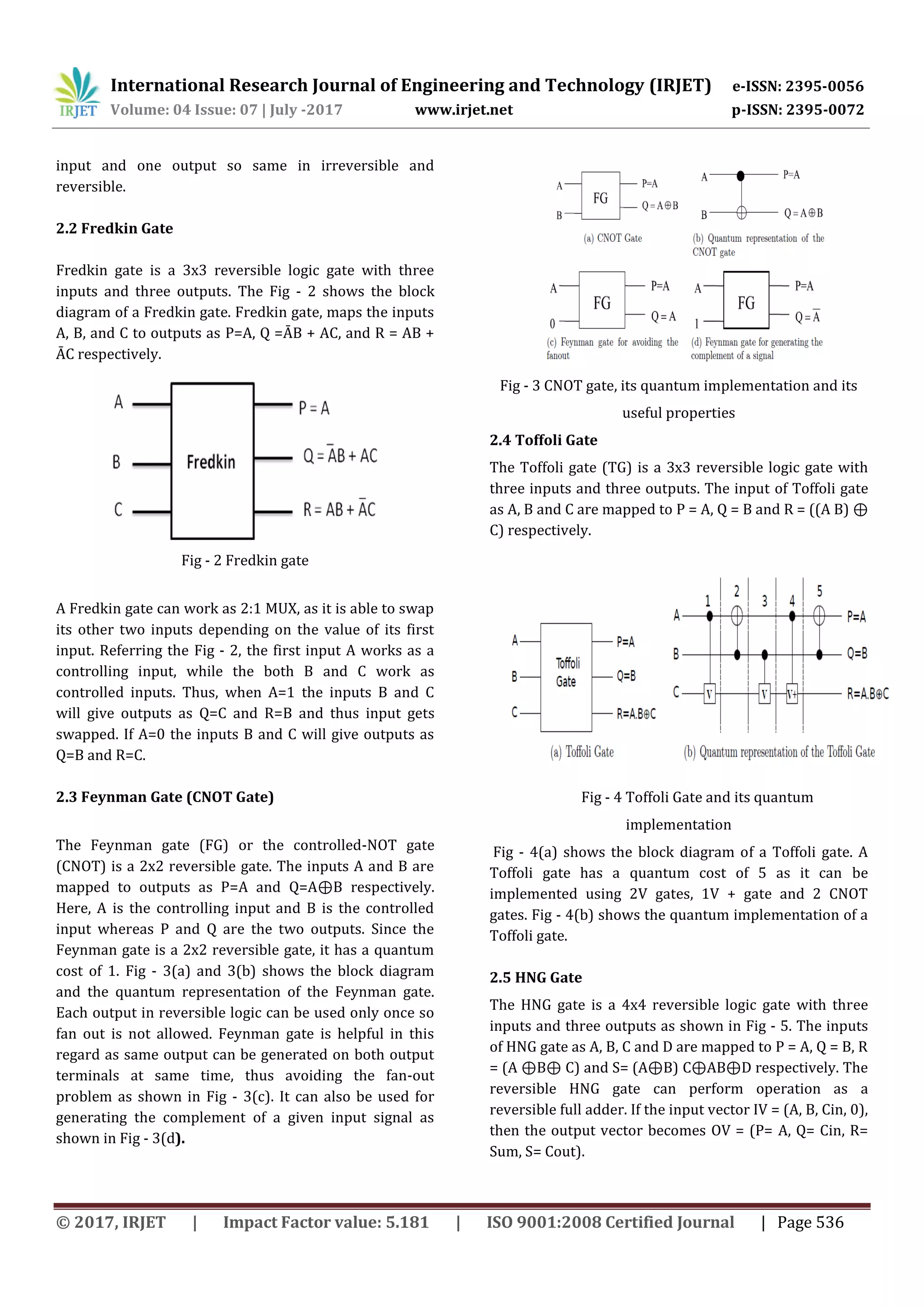 An Extensive Literature Review on Reversible Arithmetic and Logical Unit | PDF